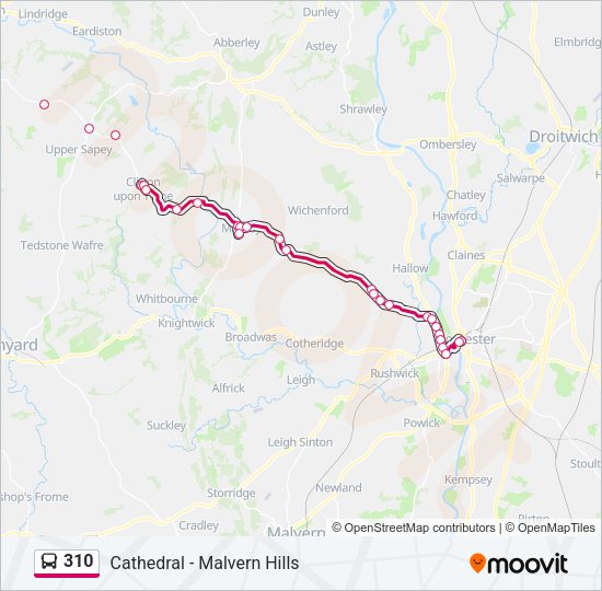310 Route: Schedules, Stops & Maps - Worcs Bus Stn (Updated)