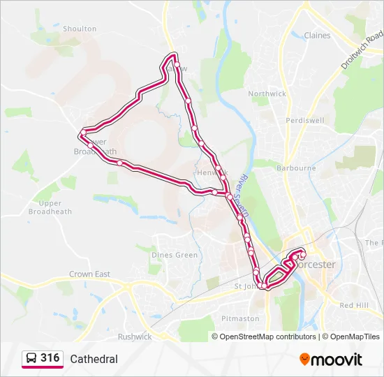 316 Route: Schedules, Stops & Maps - Worcester Bus Station (Updated)