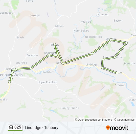 825 Route: Schedules, Stops & Maps - Eardiston (Updated)