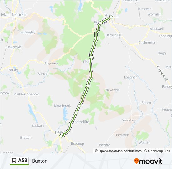 a53 Route: Schedules, Stops & Maps - Buxton (Updated)