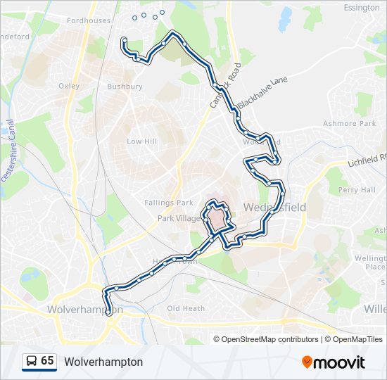65 Route: Schedules, Stops & Maps - Wolverhampton (Updated)