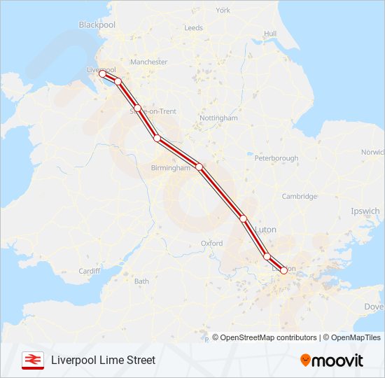 avanti west coast Route: Schedules, Stops & Maps - Liverpool Lime ...