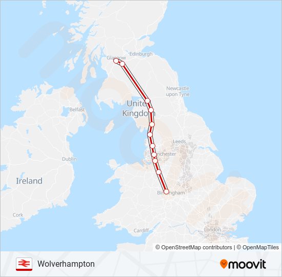 avanti west coast Route: Schedules, Stops & Maps - Wolverhampton (Updated)