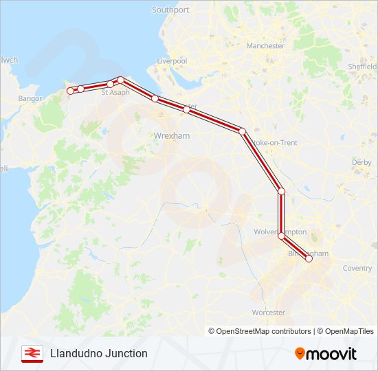 avanti west coast Route: Schedules, Stops & Maps - Llandudno Junction ...