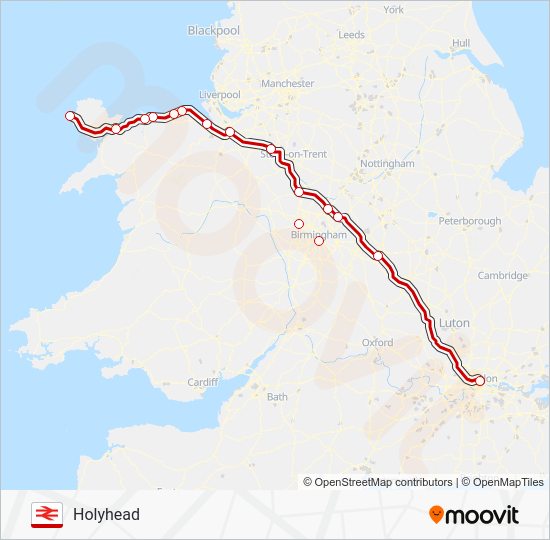 avanti west coast Route: Schedules, Stops & Maps - Holyhead (Updated)