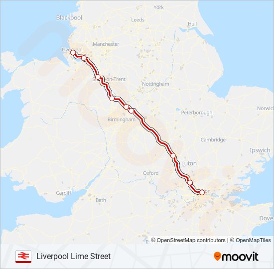 avanti west coast Route: Schedules, Stops & Maps - Liverpool Lime ...