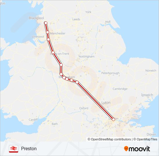 avanti west coast Route: Schedules, Stops & Maps - Preston (Updated)