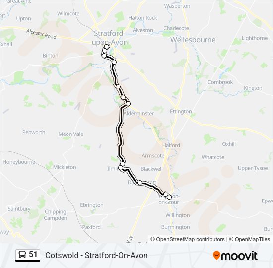 51 Route: Schedules, Stops & Maps - Shipston on Stour (Updated)