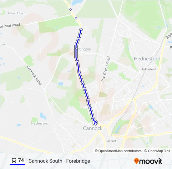 74 Route: Schedules, Stops & Maps - Cannock Bus Station (Updated)