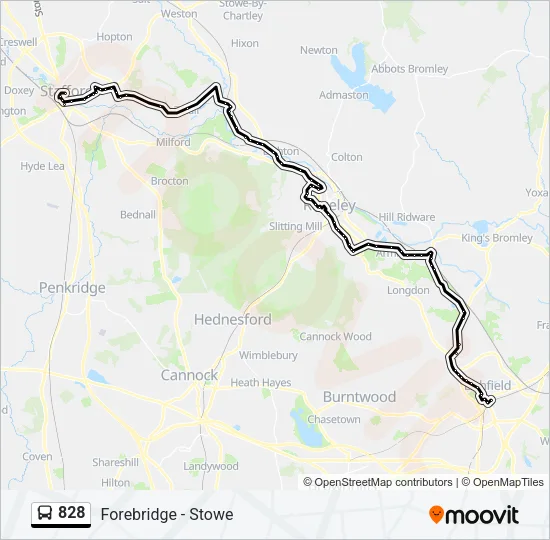 828 Route: Schedules, Stops & Maps - Lichfield Bus Station (Updated)