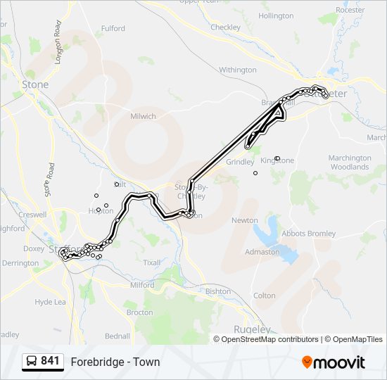841 Route: Schedules, Stops & Maps - Uttoxeter Town Ctr (Updated)