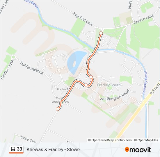 33 Route: Schedules, Stops & Maps - Fradley (Updated)