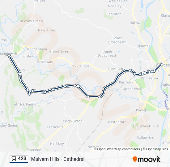 423 Route: Schedules, Stops & Maps - Suckley Turn (Updated)