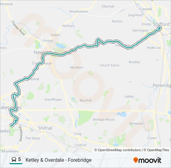 5 Route: Schedules, Stops & Maps - Telford Town Centre (Updated)