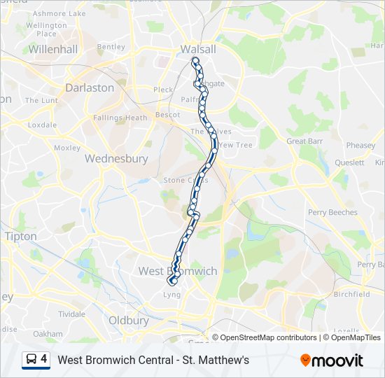 4 Route: Schedules, Stops & Maps - Walsall (Updated)