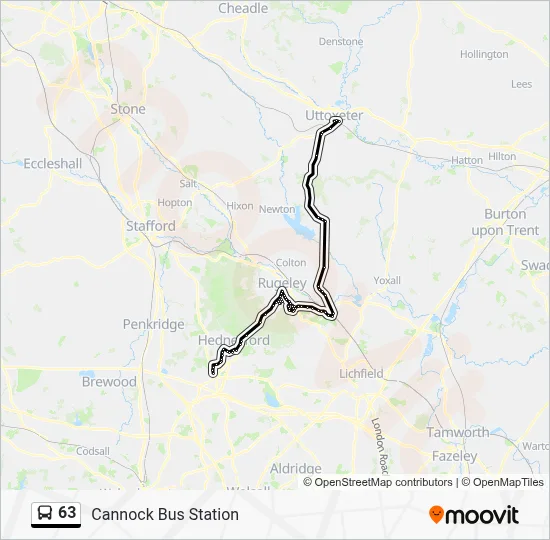 63 Route: Schedules, Stops & Maps - Cannock Bus Station (Updated)