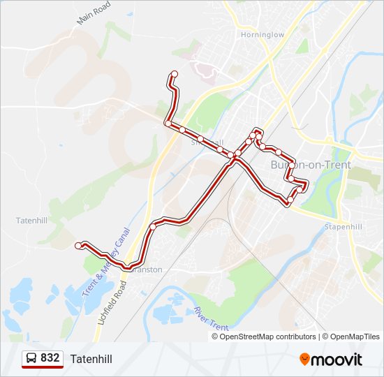 832 Route: Schedules, Stops & Maps - Tatenhill (Updated)