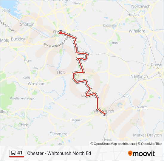 41 Route: Schedules, Stops & Maps - Chester Bus Interchange (Updated)
