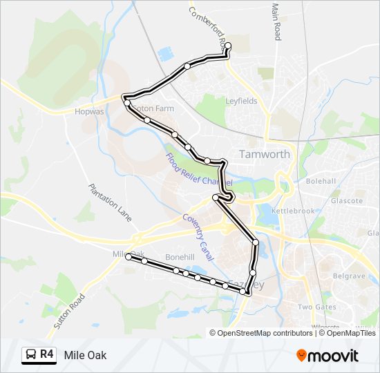 r4 Route: Schedules, Stops & Maps - Mile Oak (Updated)