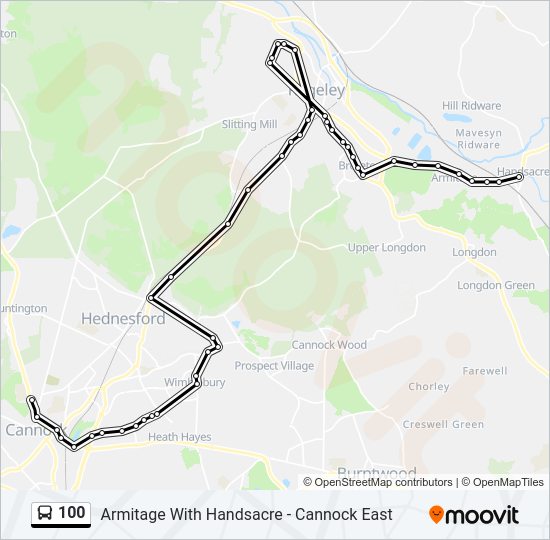 100 Route: Schedules, Stops & Maps - Handsacre (Updated)