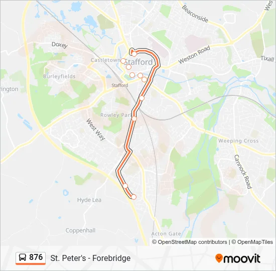 876 Route: Schedules, Stops & Maps - Barn Close (Updated)