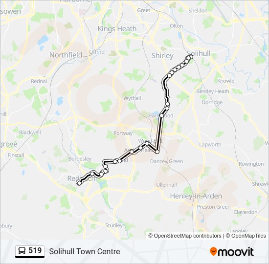 519 Route: Schedules, Stops & Maps - Solihull Town Centre (Updated)
