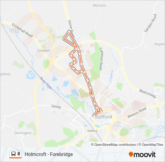 8 Route: Schedules, Stops & Maps - Redhill (Updated)