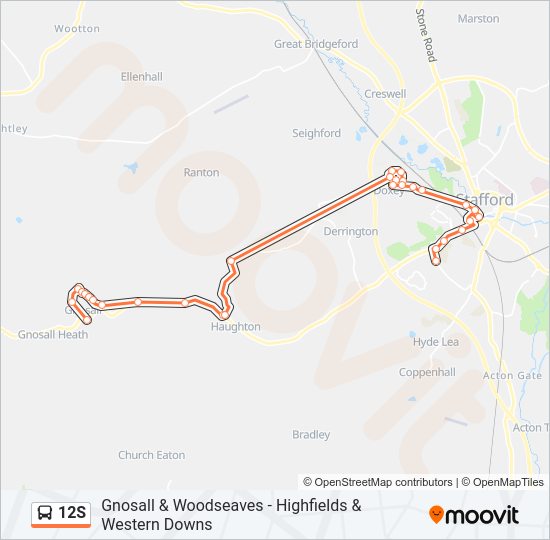 12s Route: Schedules, Stops & Maps - Highfields (Updated)