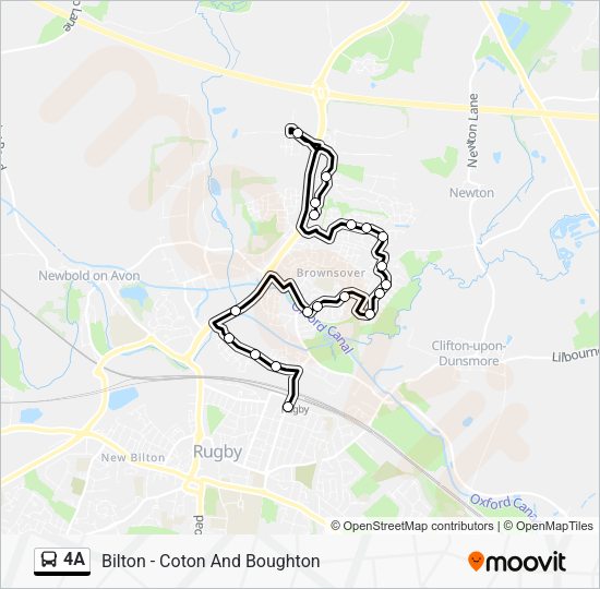 4a Route: Schedules, Stops & Maps - Rugby Rail Station (Updated)