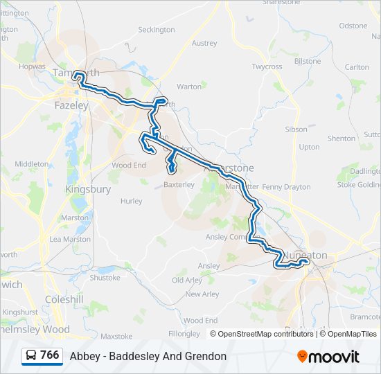 766 Route: Schedules, Stops & Maps - Tamworth Town Centre Corporation ...