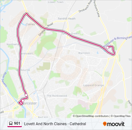 901 Route: Schedules, Stops & Maps - Warndon Villages (Updated)