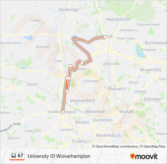 67 Route: Schedules, Stops & Maps - University Of Wolverhampton (Updated)