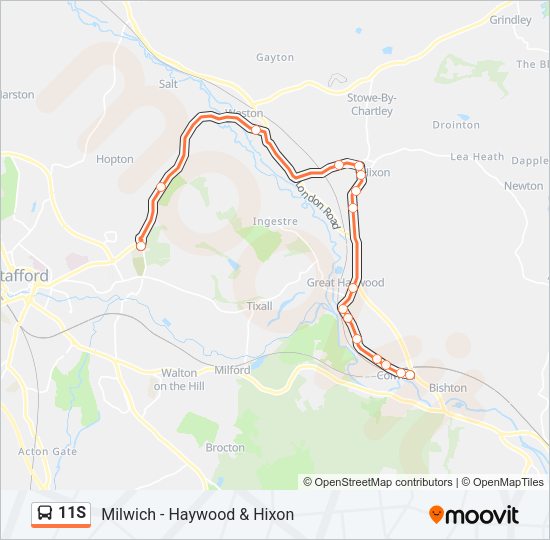 11s Route: Schedules, Stops & Maps - Colwich (Updated)