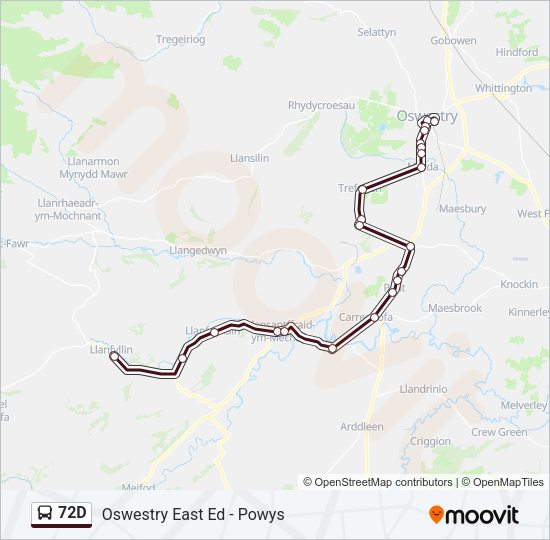 72D Route: Schedules, Stops & Maps - Oswestry (Updated)