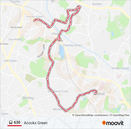 630 Route: Schedules, Stops & Maps - Acocks Green (Updated)