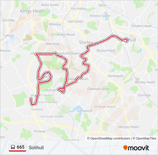 665 Route: Schedules, Stops & Maps - Solihull (Updated)