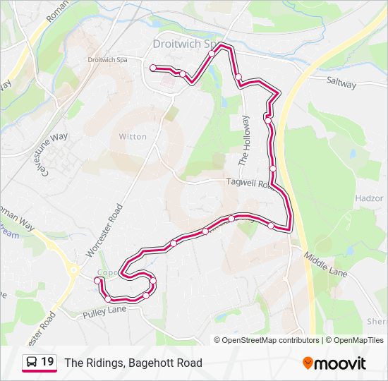 19 Route: Schedules, Stops & Maps - The Ridings, Bagehott Road (Updated)