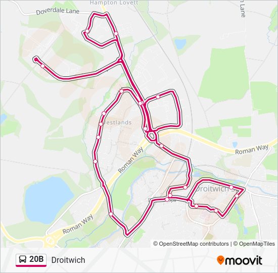 20B Route: Schedules, Stops & Maps - Droitwich (Updated)