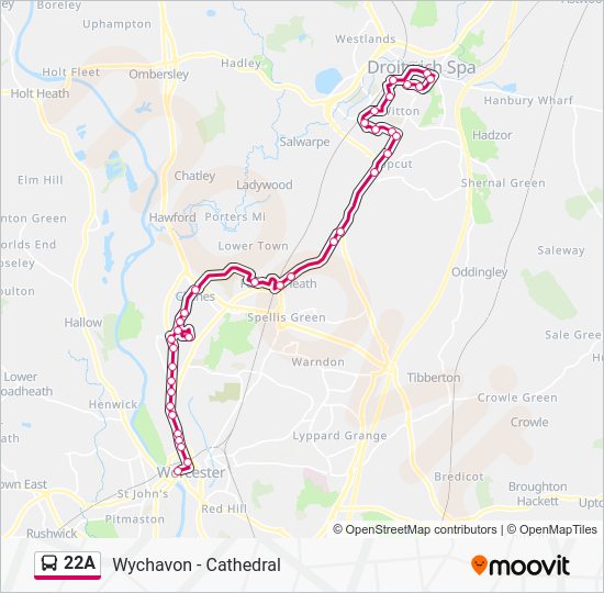 22A Route: Schedules, Stops & Maps - Worcester Bus Station (Updated)