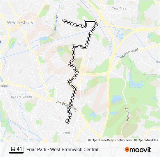 41 Route: Schedules, Stops & Maps - West Bromwich Bus Station (Updated)