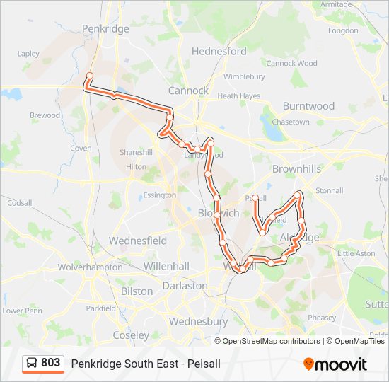 803 Route: Schedules, Stops & Maps - Rodbaston College (Updated)