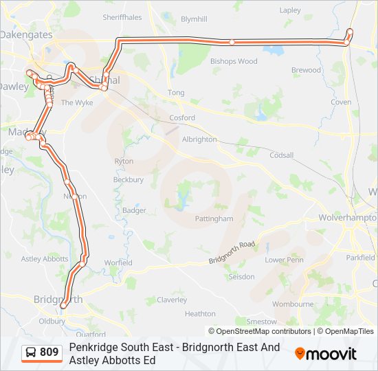 809 Route: Schedules, Stops & Maps - Rodbaston College (Updated)