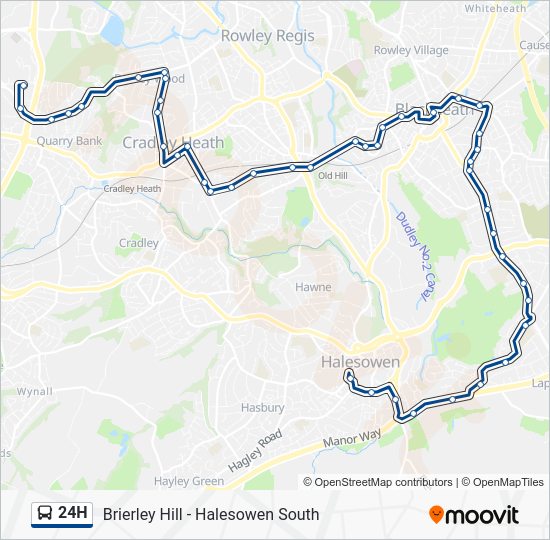 24H Route: Schedules, Stops & Maps - Halesowen, Bus Station (Updated)
