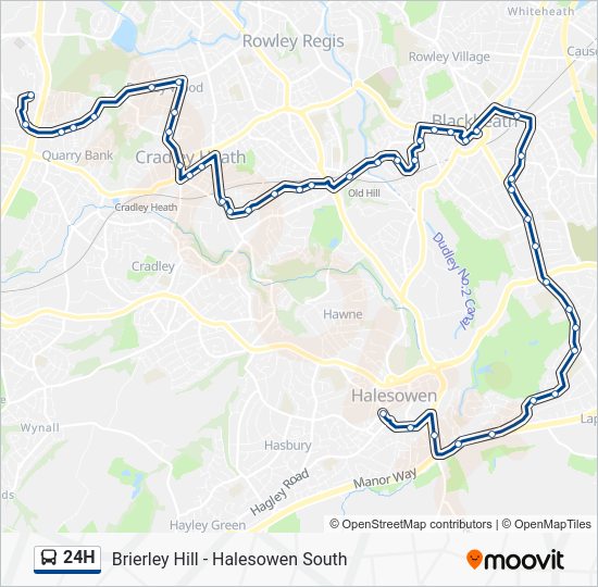 24H Route: Schedules, Stops & Maps - Merry Hill Centre, Bus Station ...