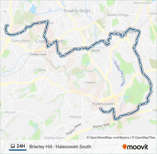 24H Route: Schedules, Stops & Maps - Merry Hill Centre, Bus Station ...