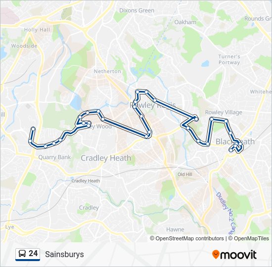 24 Route: Schedules, Stops & Maps - Sainsburys (Updated)