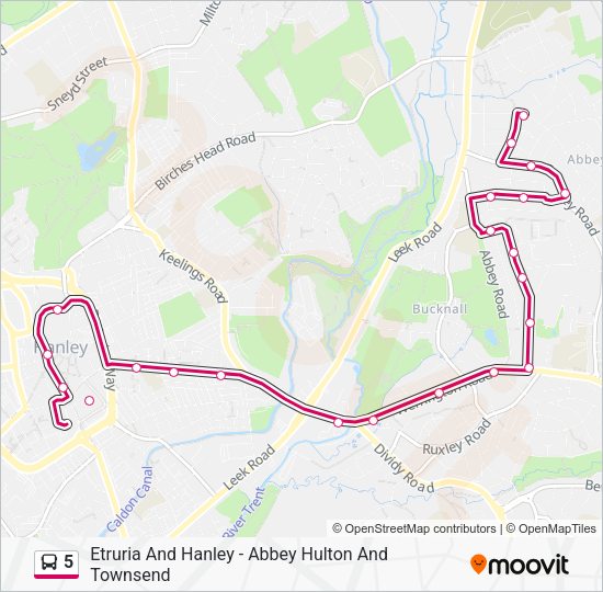 5 Route: Schedules, Stops & Maps - Hanley (City Cent) (Updated)