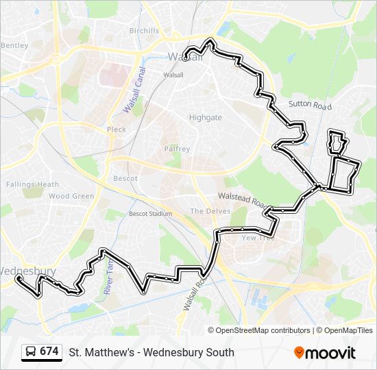674 Route: Schedules, Stops & Maps - Walsall Bus Station (Updated)