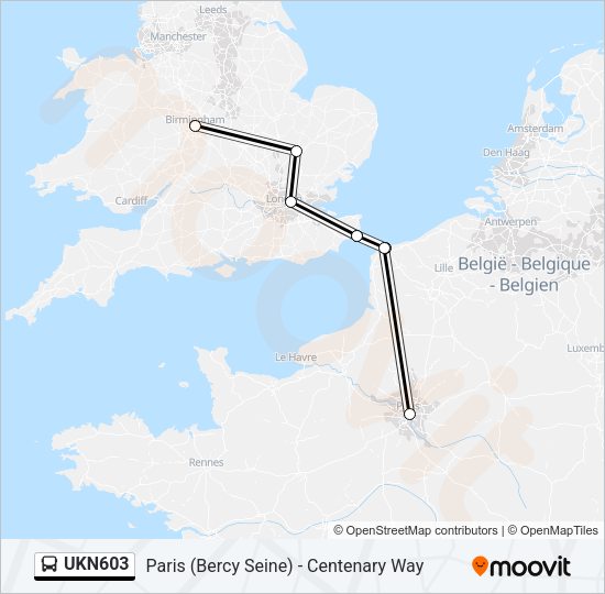 UKN603 Route: Schedules, Stops & Maps - Paris (Bercy Seine) - Centenary ...