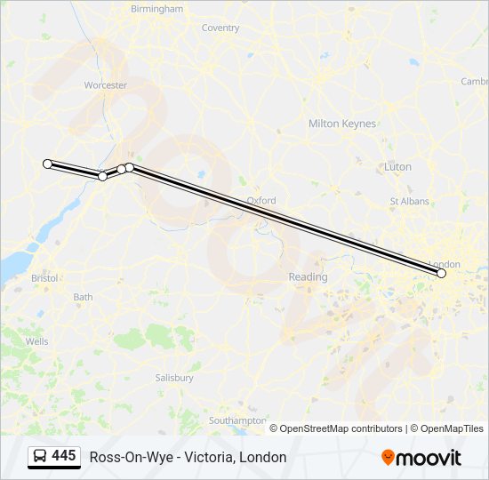 445 Route: Schedules, Stops & Maps - Ross-On-Wye - Victoria, London ...